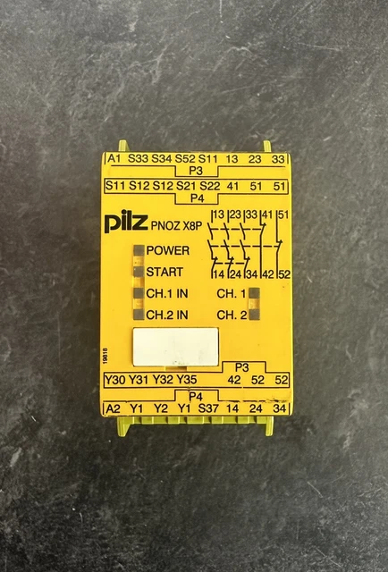 PILZ 777760 SAFETY Relay Module 24vdc 3n/o 2n/c 2so; Model PNOZ X8P $19 ...