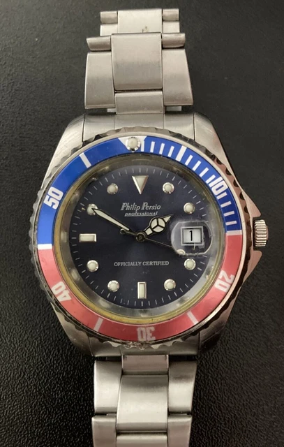 MONTRE À QUARTZ professionnelle Gents Philip Persio en bon état, garde ...