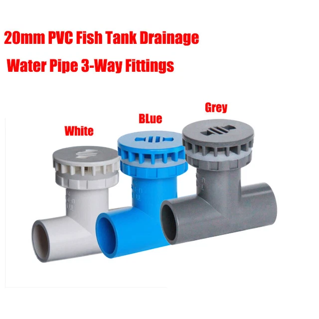 20MM PVC FISH Tank Drainage Water Pipe 3-Way Fittings Adapter Joint ...