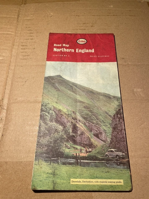 VINTAGE ESSO NORTHERN England Road Map No. 5 1965 Travel Car Folding £5 ...