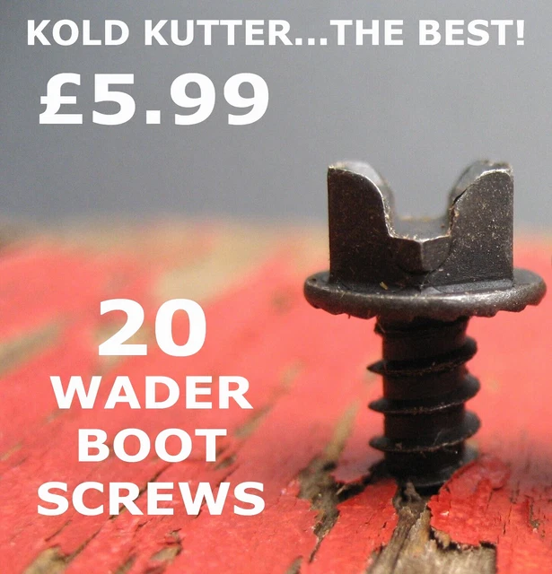KOLD KUTTER WADER Boot Studs - The Best! - 20 screws size 3/8" 10mm £5.99 - PicClick UK