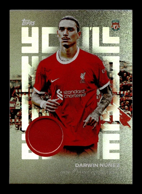 TOPPS DARWIN NUNEZ YNWA Player Relique Card Portée Liverpool FC Team ...