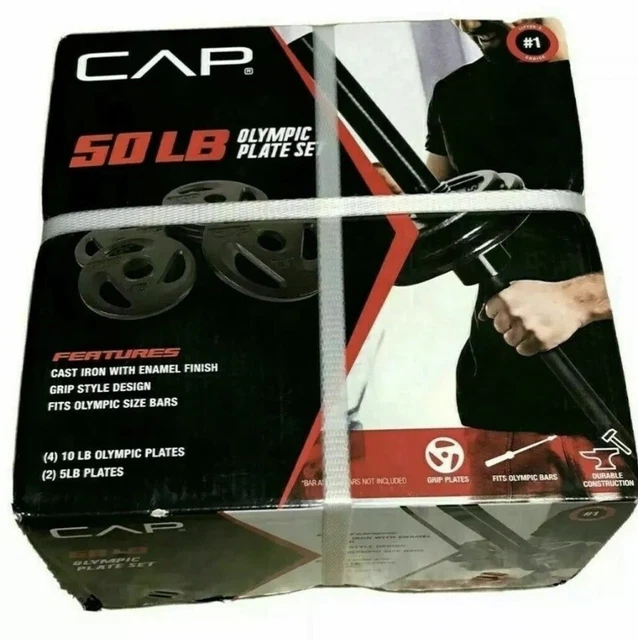 CAP 50 LB Olympic Weight Set (4)10 lb & (2) 5 lb Plates $179.99 - PicClick