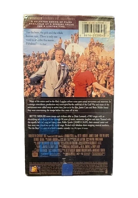 FOR THE BOYS VHS Watermark 1992 Bette Midler James Caan New £19.09 ...