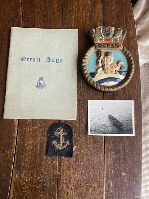RARE ORIGINAL 1950’S HMS Ocean Ships Crest & Memorabilia £50.00 ...