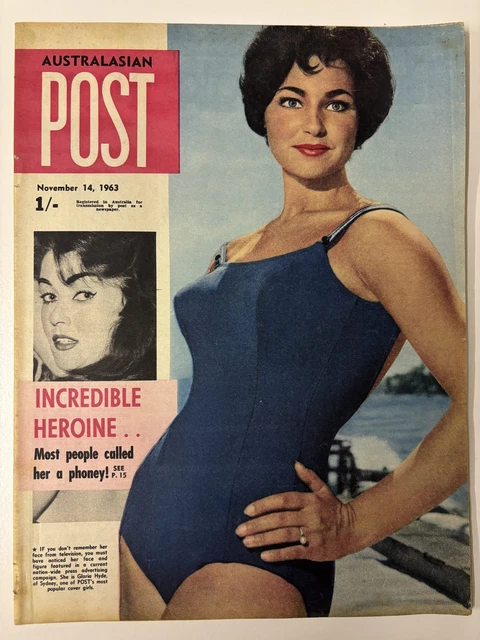 AUSTRALASIAN POST MAGAZINE November 14, 1963 Cover Gloria Hyde of ...