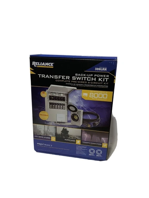 RELIANCE 306LRK BACK-UP Power Transfer Switch Kit For Generators Up to ...