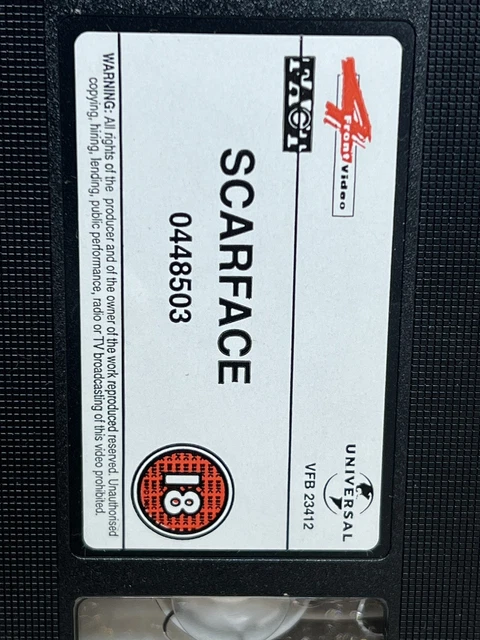 SCARFACE VHS VIDEO Tape - Al Pacino American Crime Drama 1983 ...