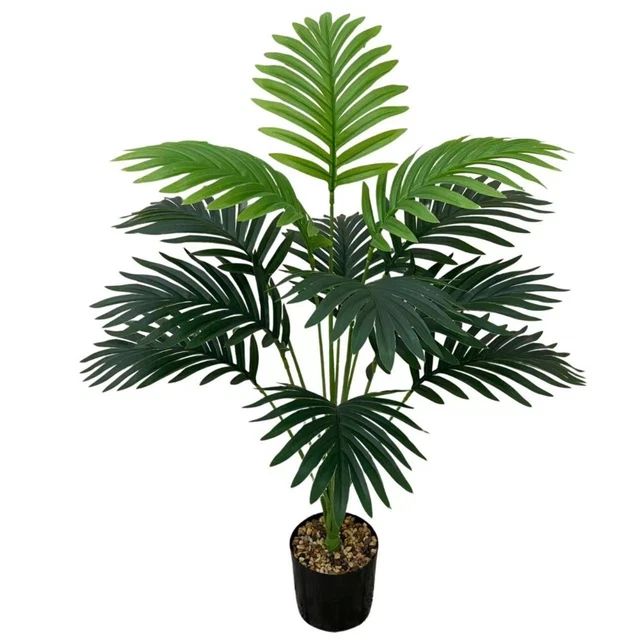 PLASTIC ARTIFICIAL PALM Tree Large Faux Tropical Leaves Fake Palm Tree ...