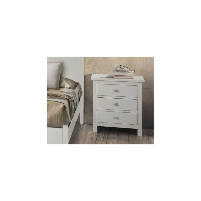 COMMODE TABLE DE Chevet Commode' Blanc Matt 3 Tiroirs Art Pauvre ...
