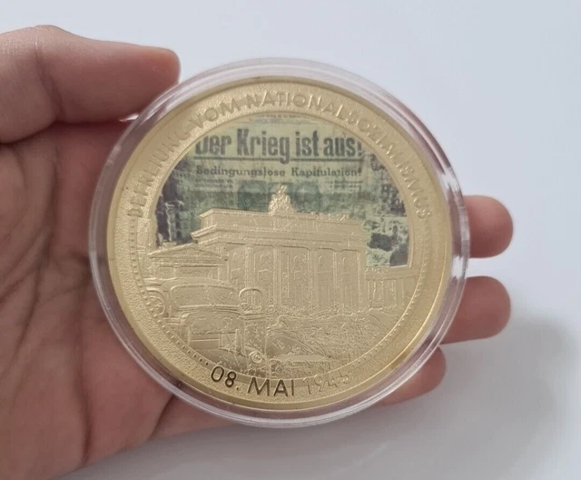 GIGANT MEDAILLE MÜNZE in PP- 110g - 70 mm * 70 J. Kriegsende ~ 08.MAI 1945-Eck2 EUR 59,00 ...