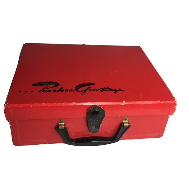 PEERLESS GREETING CARDS 1967 Salesman’s Case 80+ VTG Samples Christmas ...