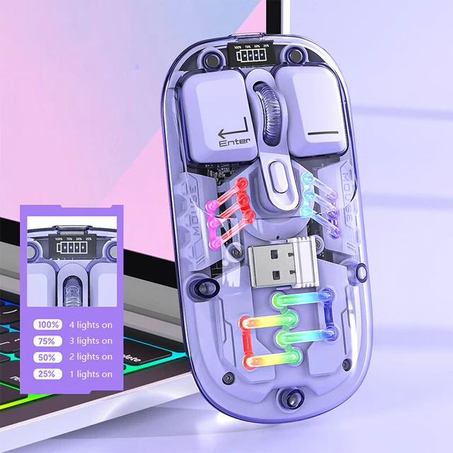 WIRELESS 2.4G+BLUETOOTH MOUSE Gamer RGB Water-cooled Lamp Effect ...