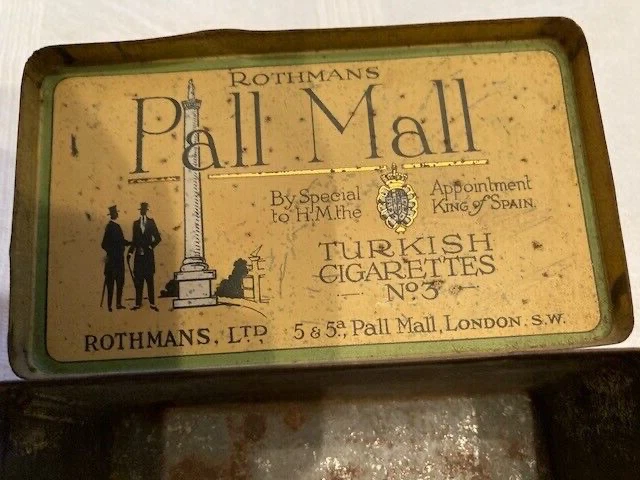 VINTAGE ROTHMANS PALL MALL No 3 TURKISK CIGARETTES TIN £2.99 - PicClick UK