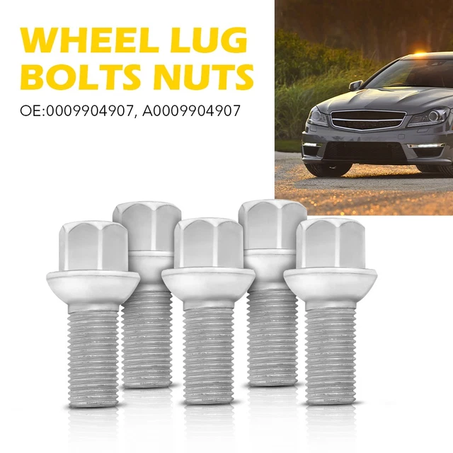 5PC WHEEL LUG Bolts Nuts For Mercedes Benz E300 E320 E350 E400 E500 ...