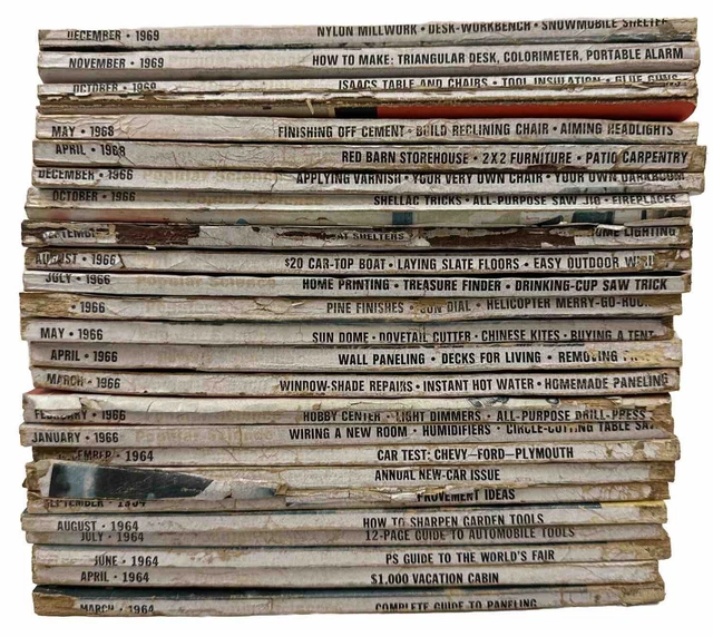POPULAR SCIENCE 1960S Magazine Lot of 24 Magazines Cars Jets Tools ...