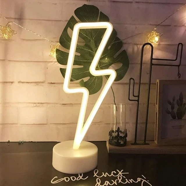 NEON SIGN LED Light Warm White Battery Operated Table Decoration Lamp ...