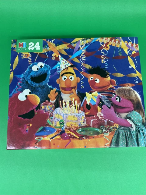 VTG SESAME STREET Puzzle Milton Bradley 1995 Bert Ernie Elmo 24 Piece ...