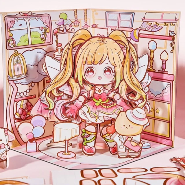 HANDMADE BLINKABLE GIRLS 3D Paper Doll Movable Joint Paper Doll ...