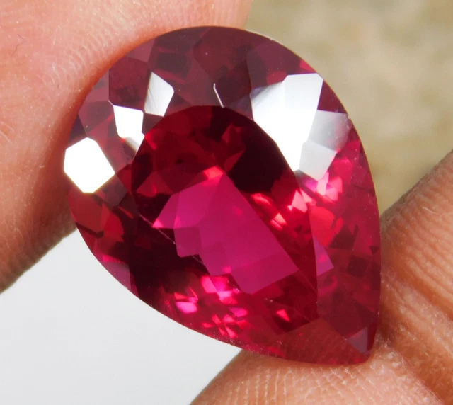 CERTIFIÉ 19.50 CT Naturel Mozambique Rubis Rouge Poire Forme Superbe Gemme EUR 50,45 - PicClick FR