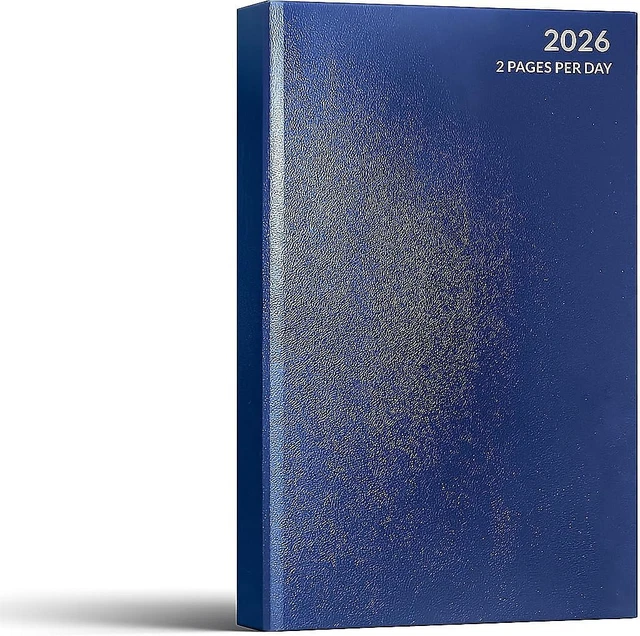 2026 DIARY 2 Pages Per Day A4 Diary Large Hardback 2 Page A Day ...