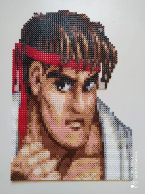 RYU PORTRAIT STREET Fighter 2 Sprite Perler beads / pixel art EUR 38,00 ...
