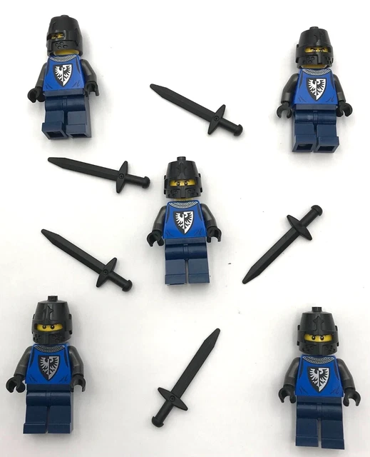 LEGO 5 NEW Minifigures Knights w/ 5 Black Swords £26.69 - PicClick UK