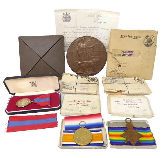 WW1 IMPERIAL MEDALS Ribbons Memorial Plaque Dead Man's Penny Fallen ...