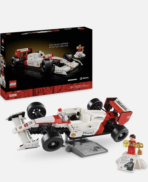 LEGO ICONS MCLAREN MP4/4 & Ayrton Senna Vehicle Set, F1 Race Car Model ...