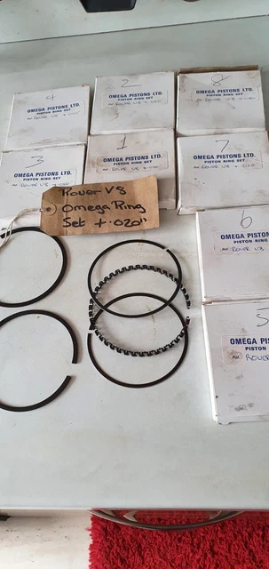 ROVER SD1 V8 Omega Full Set of 8 Piston Rings + 20 £90.00 - PicClick UK