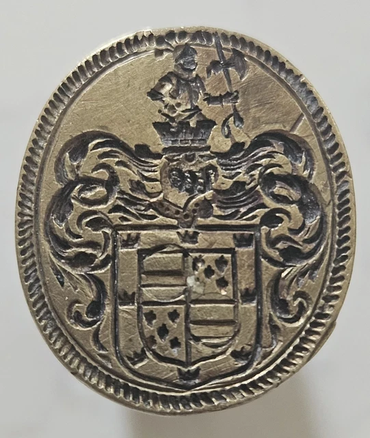 SCEAU À CACHETER en bronze. Armoiries chevaliers, blason. XVIII Siècle ...