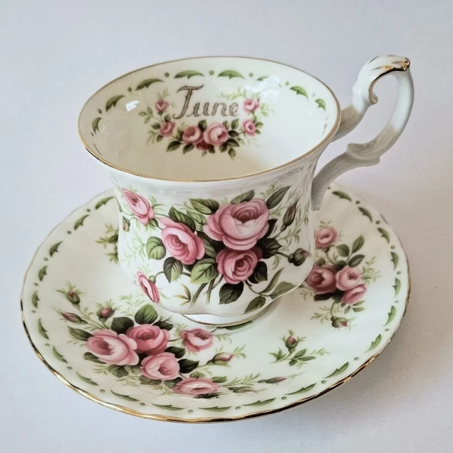 ROYAL ALBERT FLOWER of The Month June Coffee Cup and Saucer £42.00 ...