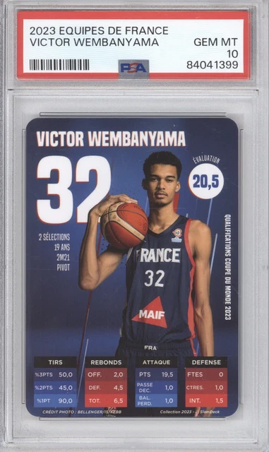 VICTOR WEMBANYAMA PSA 10 2023 Teams Von Frankreich Rookie Slam Deck ...