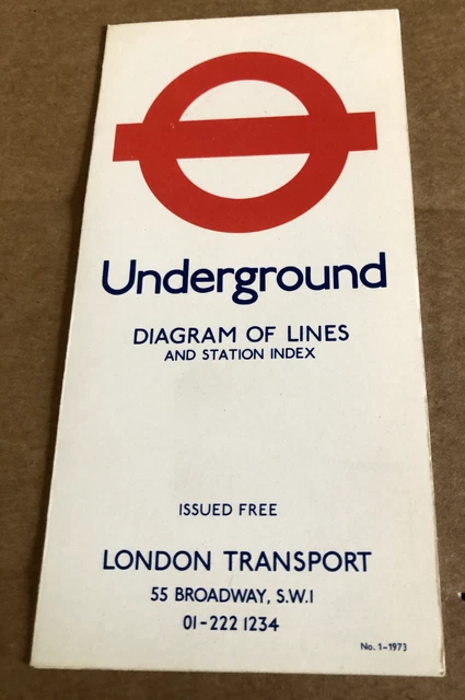 ORIGINAL POCKET MAP London Transport Underground Diagram of Lines No.1 ...