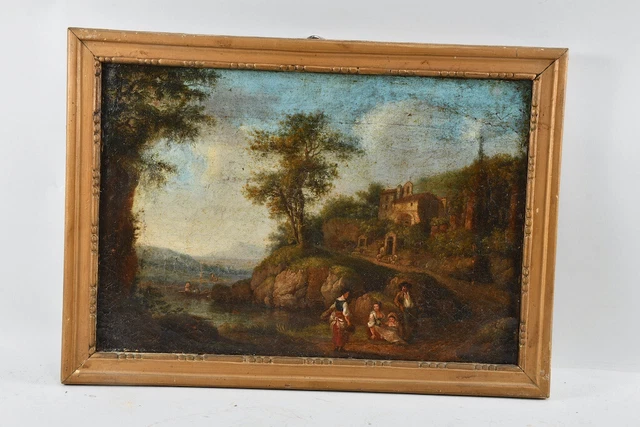 J94M24- BAROCK GEMÄLDE Landschaft mit Personen 18.Jh. EUR 186,00 - PicClick DE