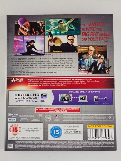 KINGSMAN THE SECRET Service Blu-ray With Slipcover - Region B - Mint ...