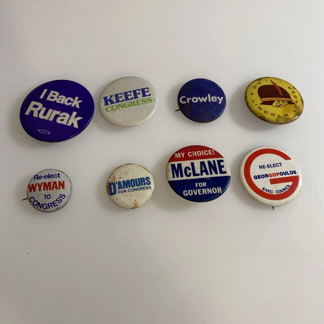 8 VINTAGE NH & MA New England 🏴󠁧󠁢󠁥󠁮󠁧󠁿 Political Campaign Buttons za2 £7 ...