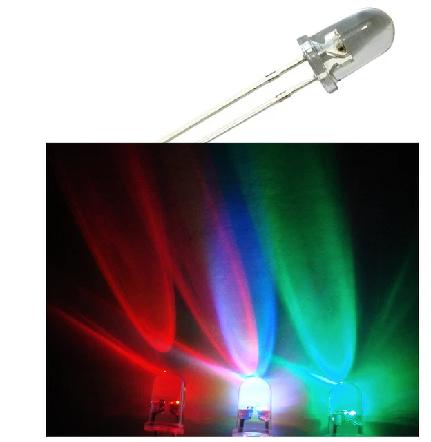 100 ST. RGB Led 3mm schneller Lichtwechsel (blinkend) + Widerstand EUR ...