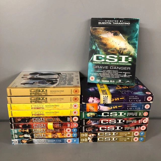 CSI DVD BUNDLE Crime Scene Investigation Season 1-3 9 Miami Season 1 2 ...