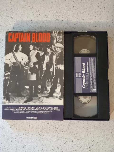 VINTAGE CAPTAIN BLOOD CBS Fox Errol Flynn VHS Drawer Box £9.24 ...