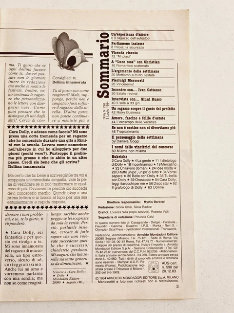 RARE REVUE DOLLY 298-1984 +Poster Ivan Cattaneo-Christian-Pierluigi Marzorati EUR 17,38 ...