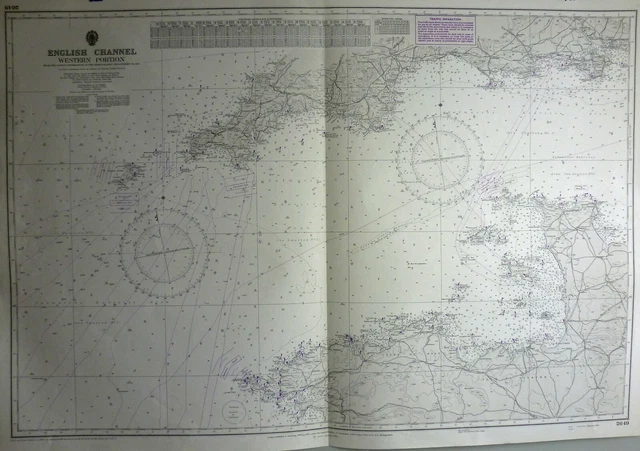VINTAGE MAP/CHART OF English Channel - Western Portion January 1978 80 ...