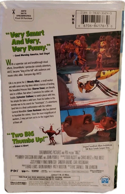 ANTZ 1999 VHS DREAMWORKS Woody Allen Sylvester Stallone Hackman $9.99 - PicClick CA