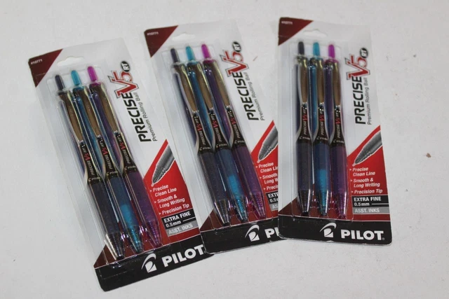 9CT PILOT PRECISE V5 RT Extra Fine Premium Rolling Ball Pens 0.5mm Asst ...