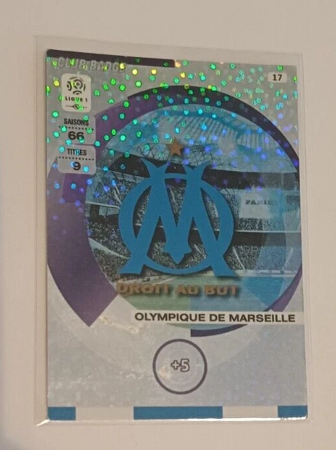 CARTE CARD N°17 ECUSSON BADGE LOGO MARSEILLE OM PANINI ADRENALYN XL ...