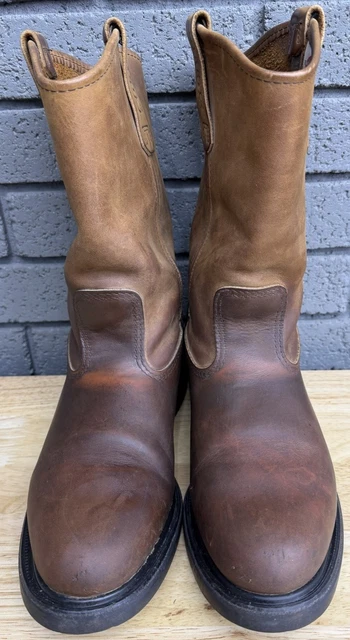 RED WING 1105 PECOS Brown Leather Soft Toe Pull On Work Boots Men’s ...
