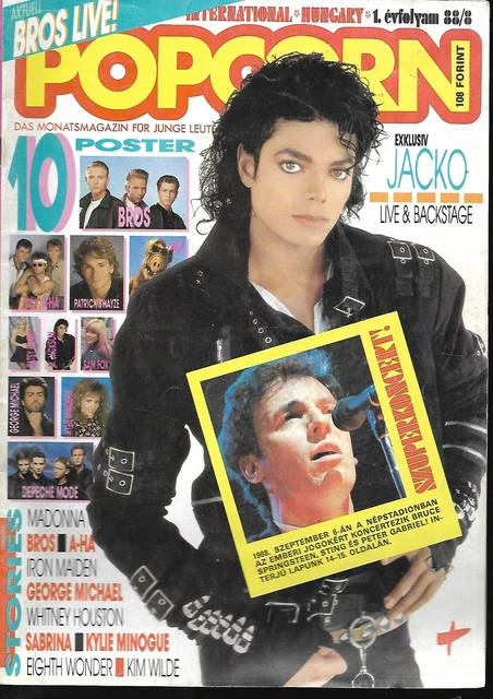 POPCORN MAGAZIN UNGARN Hungary 1988/08 - Michael Jackson Cover - Bros ...