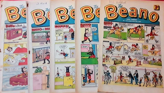 JOB LOT..1967-1969 BEANO Comics.#1311 .#1312 .#1339 .#1429. #1411 Dennis Menace £10.00 - PicClick UK