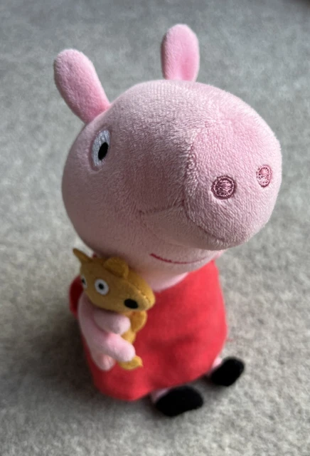 PEPPA WITH TEDDY Peppa Pig Plush Soft Toy Ty Beanie Babies 7" £5.00 ...