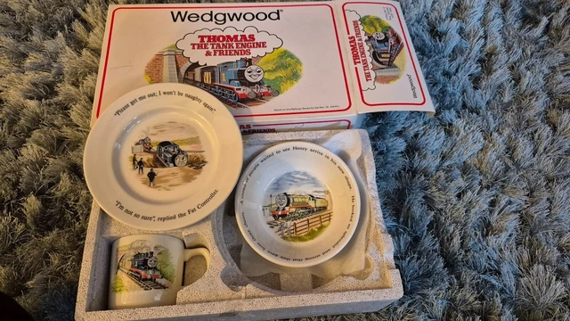 RARE 1987 WEDGWOOD Thomas the Tank Engine 3-Piece Set – Boxed Vintage £ ...